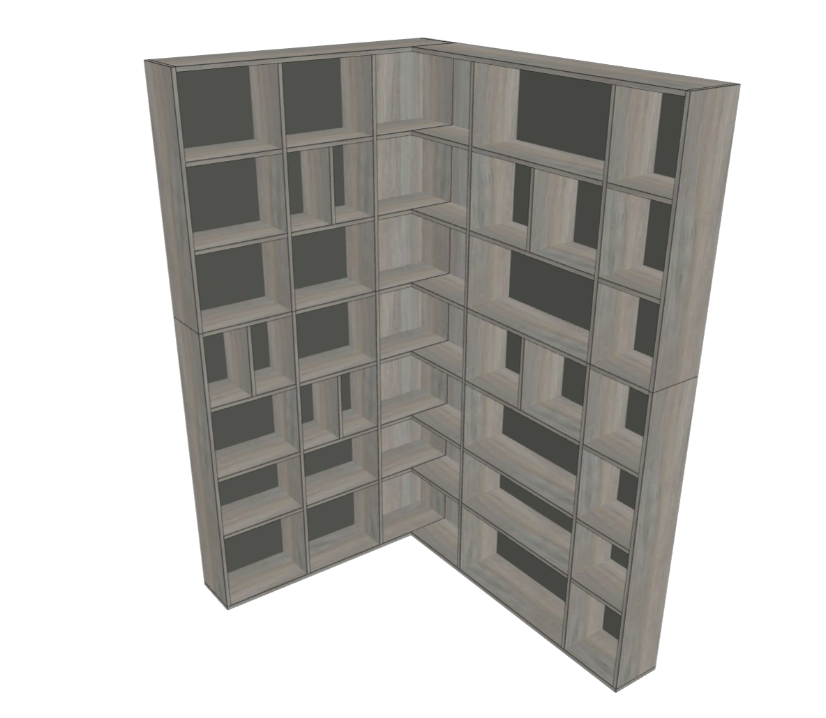 Custom corner bookcase