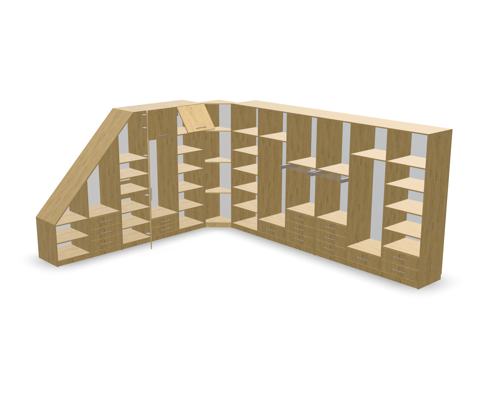 Très grand dressing en L avec sous pente et porte relevable