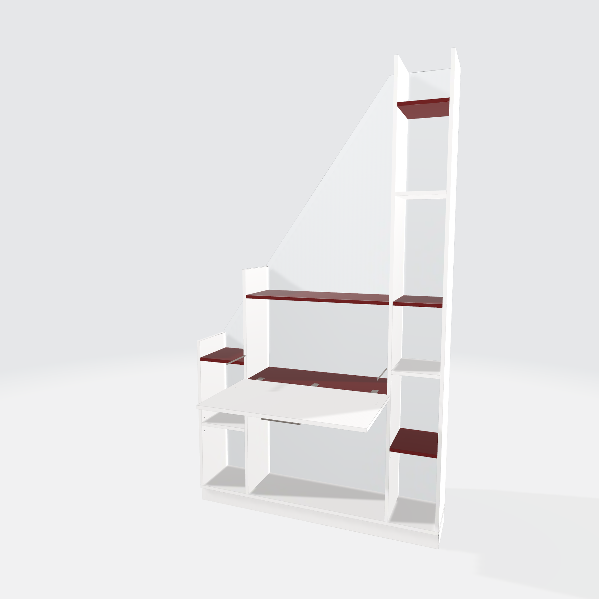 Underslope secretaire desk with variable height