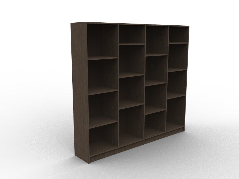 Bücherregal mit 4 Pfosten und Regalböden, Smoked Liberty Elm